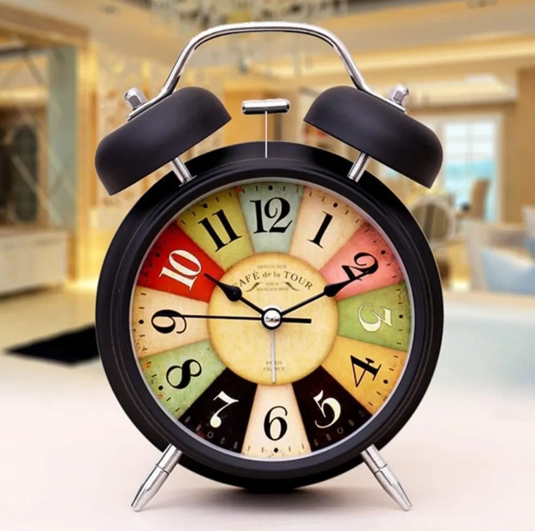 Vintage Multicolor Twin Bell Alarm Clock - zevette.com